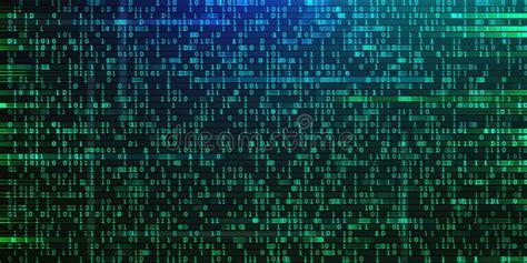 Binary Code Background Numbers Displayed On Monitor Screen Stock