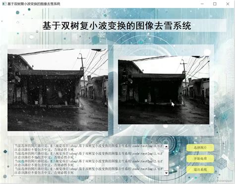 基于双树复小波变换的图像去雪系统 csdn博客