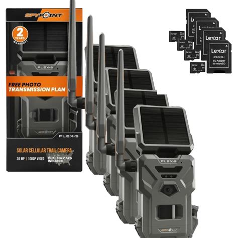 Spypoint Flex S Solar Cellular Trail Camera 4 Pk