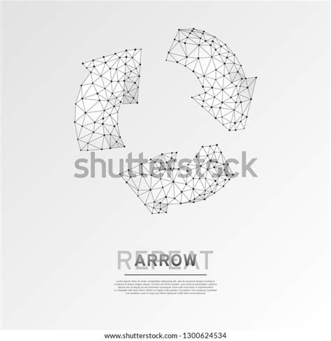 Refresh Circular Arrows Symbol Wireframe Digital