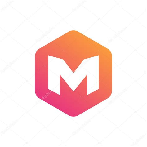 육각형 상징입니다 편지 M 기호입니다 크리에이 티브 디자인입니다 Word 아트입니다 텍스트 스타일 스톡 벡터 ©srirejeki 113483222