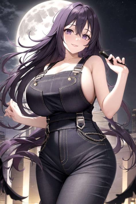 Smile Gothic Naked Overalls Image Created By Tensor Art