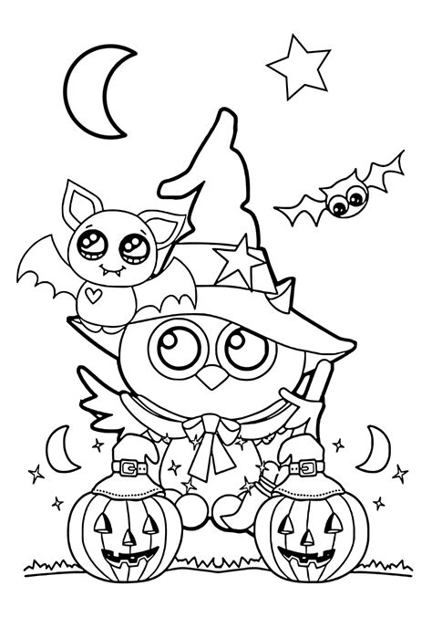 Gratis Målarbild Halloween Uggla Att Skriva Ut För Vuxna Och Barn