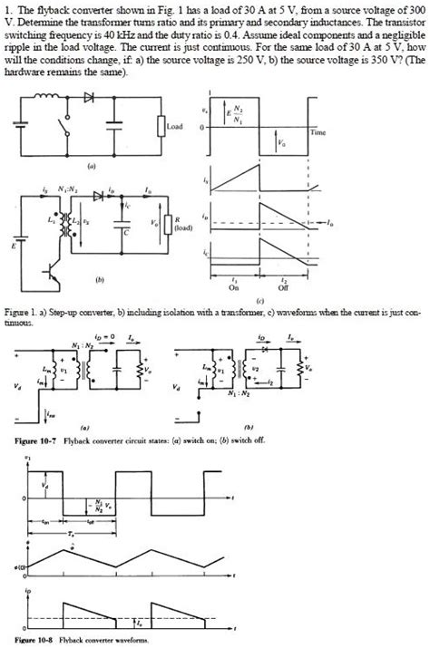 Solved The Flyback Converter Shown In Fig 1 Has A Load Of 30 A At 5 V