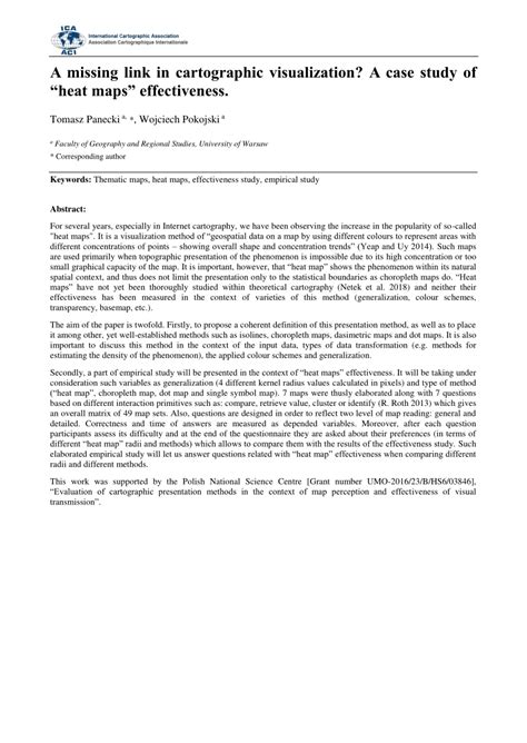PDF A Missing Link In Cartographic Visualization A Case Study Of Heat Maps Effectiveness