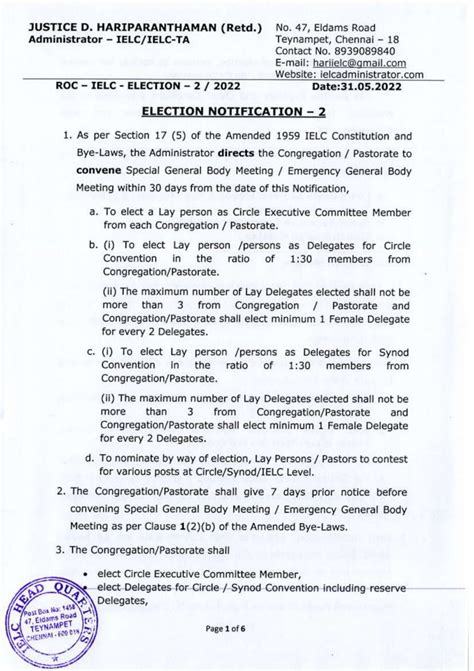 Election Notification 2 Ielc Online