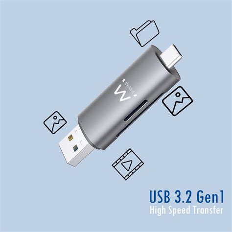 Compact USB Gen USB Card Reader With A Type C And Type A Connector Ewent Eminent