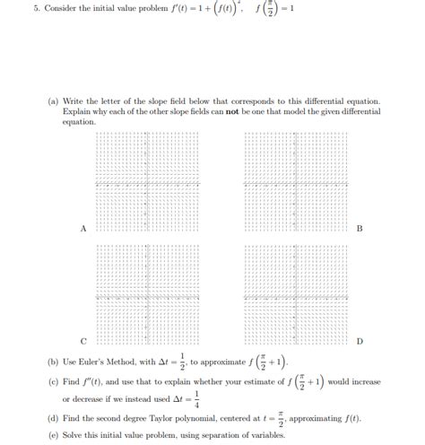 Solved 5 Consider The Initial Value Problem F T 1