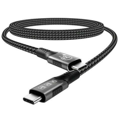 כבל Usb4 40gbps 48v 240w עבור Thunderbolt 4 Type C כבל טעינה מהירה