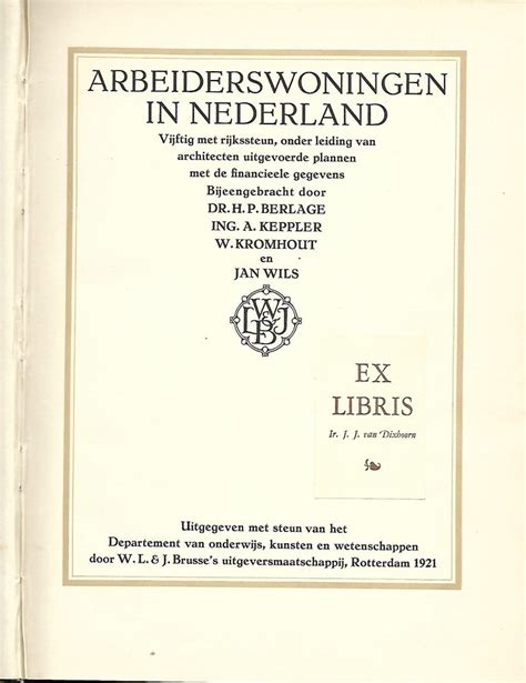 Berlage Dr H P E A Arbeiderswoningen In Nederland 1921 Catawiki