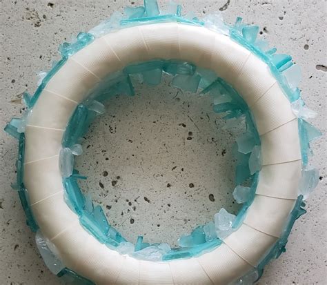 Beach Decor Sea Glass Wreath Nautical Decor Sea Glass Art Etsy