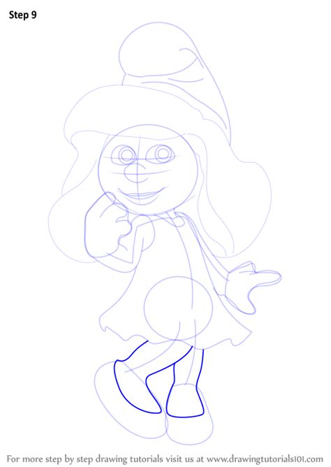 Learn How To Draw Smurfette From The Smurfs The Smurfs Step By Step Drawing Tutorials