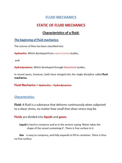 Lecture 1 Pdf Fluid Liquids