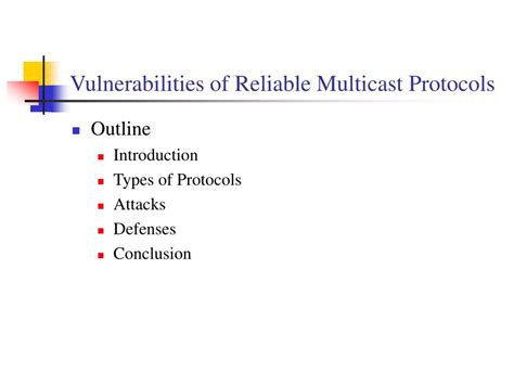 Ppt Vulnerabilities Of Reliable Multicast Protocols Powerpoint Presentation Id 3341471