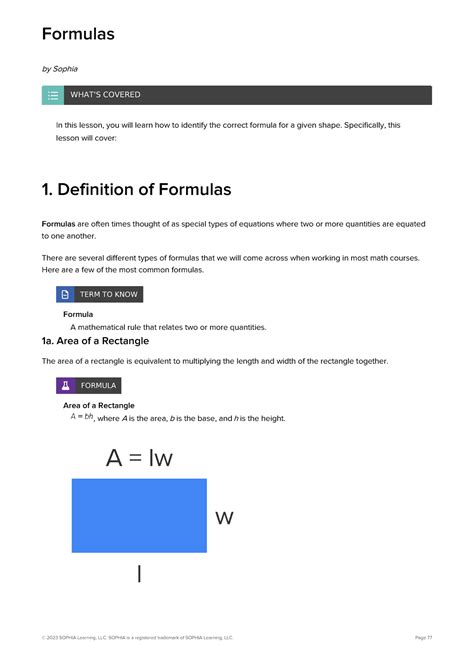 College Algebra Unit 1 Tutorials Pdf5 Formulas By Sophia In This