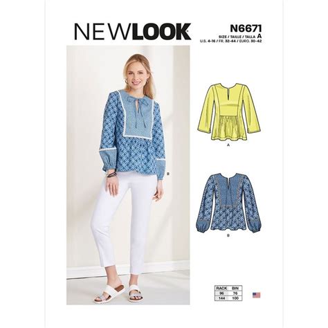 A Womens Top And Pants Sewing Pattern From The New Look Book No 667