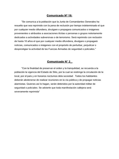 Comunicados De La Junta Militar Pdf