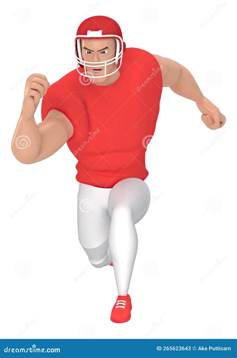 Isometric Sport Characters American Football Players 3d Rendering Of