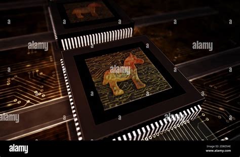 Trojan Attack Computer Virus Cyber Security Malware Crime And