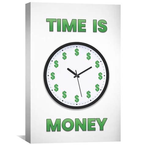 Money Clock Canvas Leinwand Benjamin Franklin Uhr