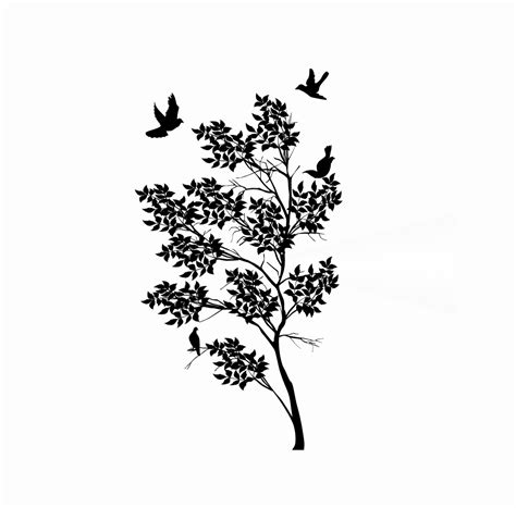 Leaves Tree Birds Reusable Stencil Sizes A A A Craft Flora Etsy