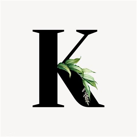 Botanical Capital Letter K Vector Premium Image By Aum