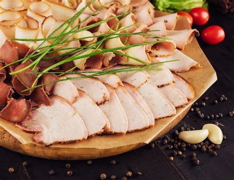 Premium Photo Group Of Smoked Ham Jerky Salted Biltong Meat And Lard