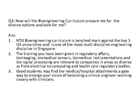Ntu Bioengineering Career Faq Q 1 What Are