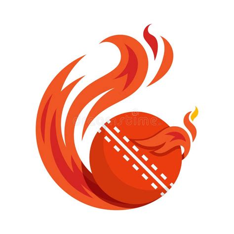 Hot Cricket Ball Fire Logo Silhouette Cricket Club Graphic Design
