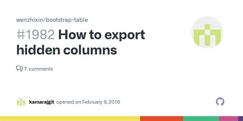 How To Export Hidden Columns · Issue 1982 · Wenzhixin Bootstrap Table · Github