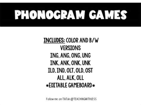 Phonogram Games By Teachingwithjess Tpt