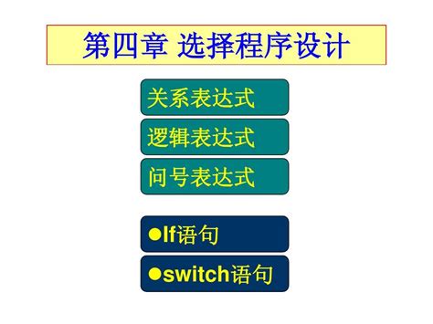 第4章选择结构程序设计word文档在线阅读与下载无忧文档