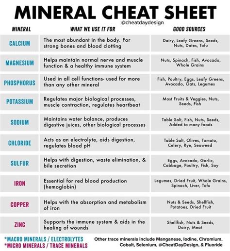 Minerals Health Facts Health And Nutrition Health And Wellbeing