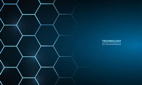 Fondo abstracto de vector de tecnología hexagonal azul Vector Premium