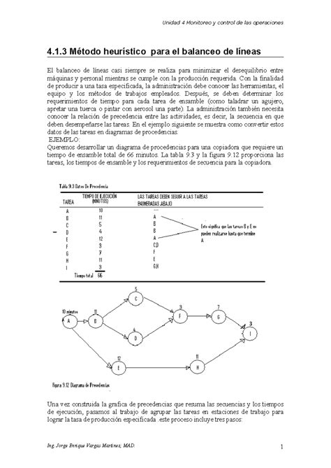 Calculo Numero Estaciones 41 Método Heurístico Para El Balanceo De