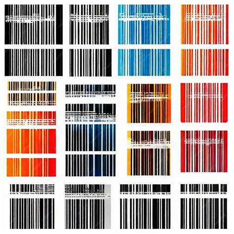a series of different barcodes are shown in a row premium ai