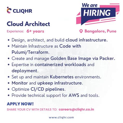 Cliqhr Recruitment Services On Linkedin Hiring Cloudarchitect Awsjobs Cloudcomputing Azure