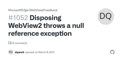 disposing webview2 throws a null reference exception · issue 1052