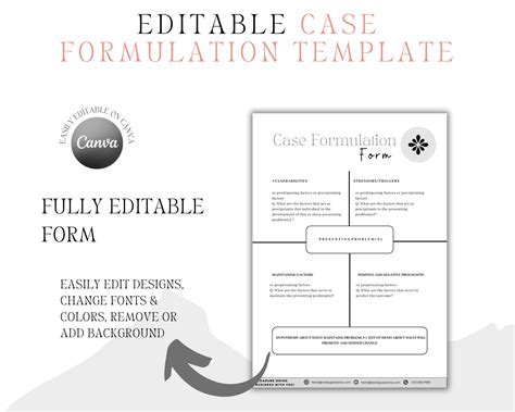 Case Formulation Template 5 Ps Of Case Formulation Worksheets Client