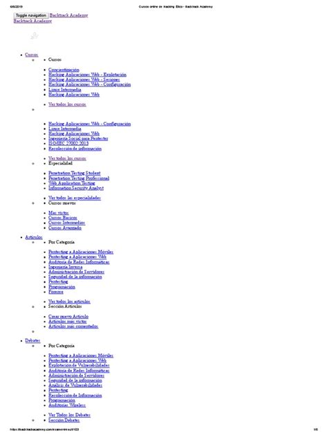 Cursos Online De Hacking Ético Backtrack Academy Pdf Archivo De