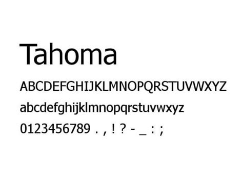 Tahoma Font Download Free Fonts