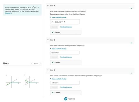 Solved A Proton Moves With A Speed Of 4 5x107 M S In The Chegg Com
