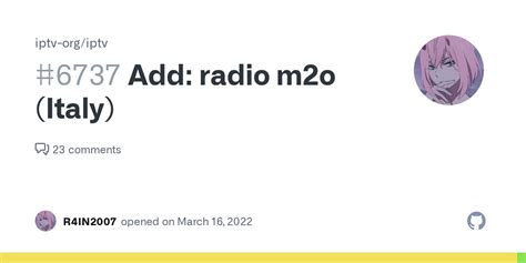 Add Radio M2o Italy Issue 6737 Iptv Org Iptv GitHub