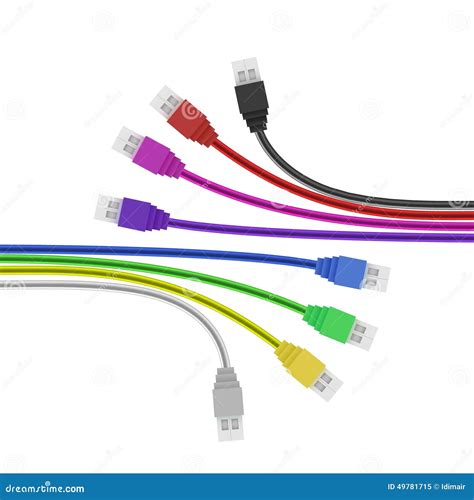 Colorful Usb Plugs Isolated On White Vector Stock Vector Illustration Of Plug Isolated
