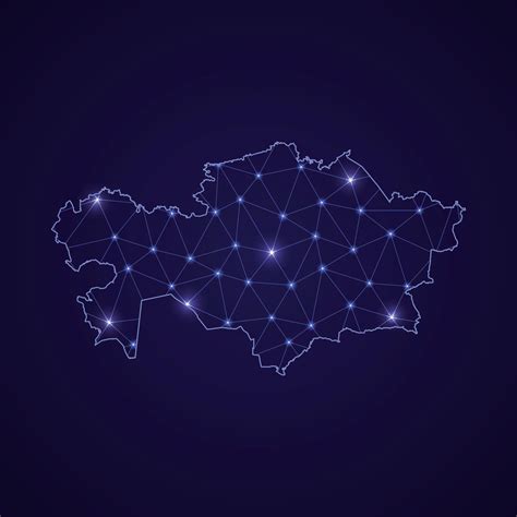 digital network map of kazakhstan abstract connect line and dot