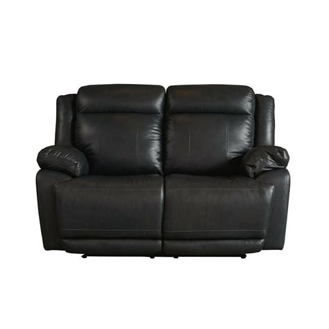 Bassett Club Level Evo Power Motion Loveseat In Graphite Leather