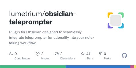 Github Lumetriumobsidian Teleprompter Plugin For Obsidian Designed