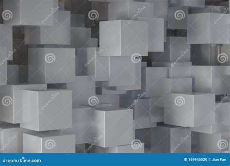The Room Made Of Cubes In Three Dimensional Space 3d Rendering Stock Illustration