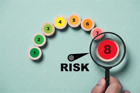 Premium Photo Hand Holding Magnifier Glass With Risk Level Indicator Rating Print Screen