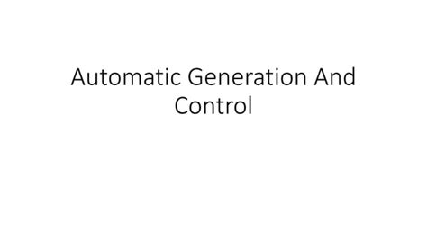 Automatic Generation And Control For Power System Frequency Load